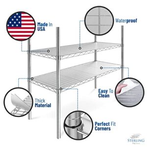 Shelf Liners for Wire Shelf System - Set of 4 in Graphite - 14 x 36 inch - Plastic Wire Shelving Shelf Mats - Made in USA