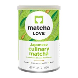 matcha love culinary matcha 3.5 ounce finely milled green tea leaves, japanese style matcha powder