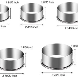 KSPOWWIN Biscuit Cookie Cutters Set,Stainless Steel Circle Round Cookie Biscuit Cutters in Graduated Sizes Shape Molds for Pastries Doughs Doughnuts, 5 Pieces