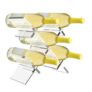 wine rack countertop lattice freestanding 5 bottle wine holder modern transparent acrylic plastic free standing tabletop storage wine bottle small stand for home kitchen bar cabinets