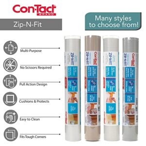 Con-Tact Brand Adhesive Zip-N-Fit Solid Grip Drawer and Shelf Non-Slip Liner, 18" x 4', Ribbed Clear, 6 Count