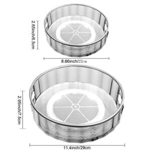 Lazy Susan, 2 Pack Turntable Organizer, Fridge Organization,Non-skid Spice Rack Organizer, Fruit Container, 360 Rotating Storage Container for Home Kitchen, Countertop, Cabinet, Fridge, Office, Makeup