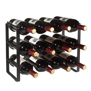 hosfais countertop wine rack 12 bottles freestanding metal wine holder tabletop storage organizer for birthday gift home decoration