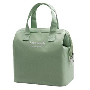 mziart insulated lunch bag simple bento cooler bag lunch tote bag for lunch box for women men adult picnic working hiking beach (light green)