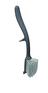 joseph joseph 85026 edge dish brush with integrated sink rest, gray