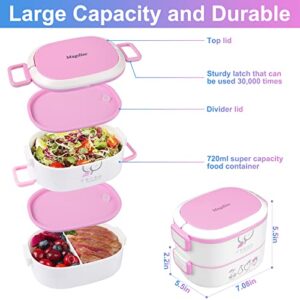 Letsport Bento Lunch Box Kit, All-in one Japanese Lunch Box Kit, Large Capacity Lunch Containers, BPA-Free Leakproof Meal Prep Container, Includes soup cup, 2-piece utensil set, lunch bag (Pink)