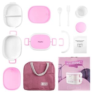 Letsport Bento Lunch Box Kit, All-in one Japanese Lunch Box Kit, Large Capacity Lunch Containers, BPA-Free Leakproof Meal Prep Container, Includes soup cup, 2-piece utensil set, lunch bag (Pink)