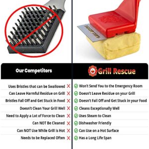 Grill Rescue BBQ Replaceable Scraper Cleaning Head, Bristle Free - Durable and Unique Scraper Tools for Cast Iron or Stainless-Steel Grates, Barbecue Cleaner (Grill Brush with Scraper)