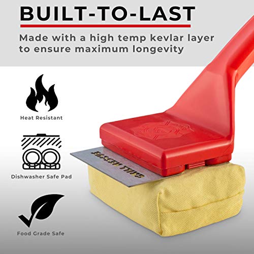 Grill Rescue BBQ Replaceable Scraper Cleaning Head, Bristle Free - Durable and Unique Scraper Tools for Cast Iron or Stainless-Steel Grates, Barbecue Cleaner (Grill Brush with Scraper)