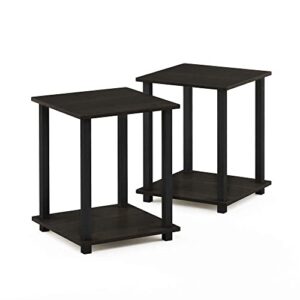 furinno simplistic set of 2 end table, espresso/black