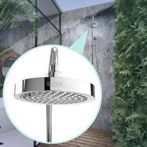 GURIN Shower Head High Pressure Rain, Luxury Bathroom Showerhead with Chrome Plated Finish, Adjustable Angles, Anti-Clogging Silicone Nozzles (2.5 GPM)