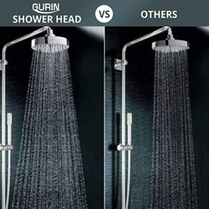 GURIN Shower Head High Pressure Rain, Luxury Bathroom Showerhead with Chrome Plated Finish, Adjustable Angles, Anti-Clogging Silicone Nozzles (2.5 GPM)