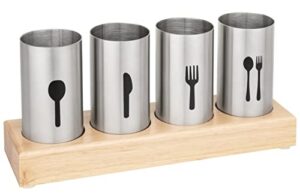 blissful home stainless steel flatware & silverware cutlery holder caddy – easily organize your spoons, knives, forks, etc – ideal for kitchen, dining, entertaining, picnics, and much more…