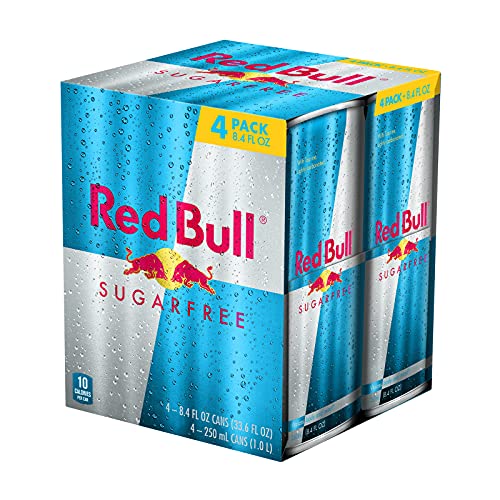 Red Bull Energy Drink, Sugar Free, 8.4 Fl Oz (4 Pack)