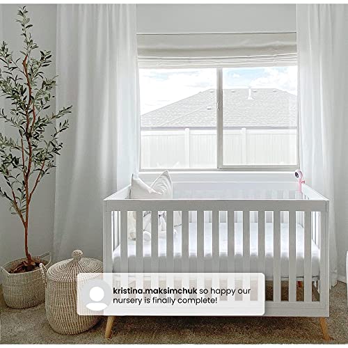 Delta Children Essex 4-in-1 Convertible Baby Crib, Bianca White with Natural Legs