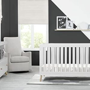 Delta Children Essex 4-in-1 Convertible Baby Crib, Bianca White with Natural Legs