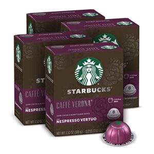 starbucks by nespresso dark roast caffè verona coffee (32-count single serve capsules, compatible with nespresso vertuo line system)