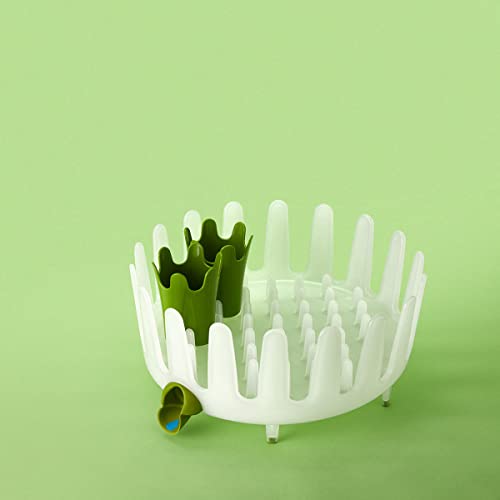 Chef'n 401-281-004 DishGarden Dish Rack, 14 x 13.25 x 6.5 inches, White/Green