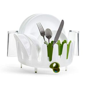 Chef'n 401-281-004 DishGarden Dish Rack, 14 x 13.25 x 6.5 inches, White/Green