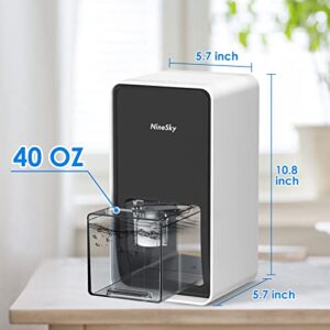 NineSky Dehumidifier, (350 sq.ft) 40 OZ Dehumidifiers for Bathroom, Bedroom, Dehumidifier with Auto Shut Off Function, Two Working Modes and 7 Colors LED Light