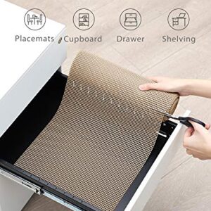 Syntus Drawer and Shelf Liner, 12 Inch x 20 Feet Non-Adhesive Durable Cabinets Liner for Kitchen, Bathroom, Shelves, Desk, Utensil, Brown