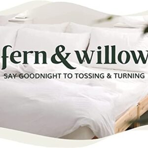 Fern and Willow Pillows for Sleeping - Set of 2 Queen Size Down Alternative Pillow Set w/ Luxury Plush Cooling Gel for Side, Back & Stomach Sleepers