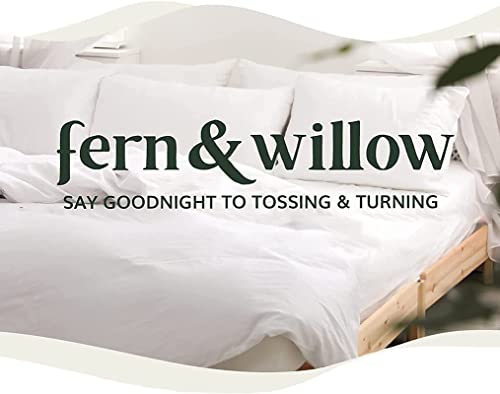 Fern and Willow Pillows for Sleeping - Set of 2 Queen Size Down Alternative Pillow Set w/ Luxury Plush Cooling Gel for Side, Back & Stomach Sleepers