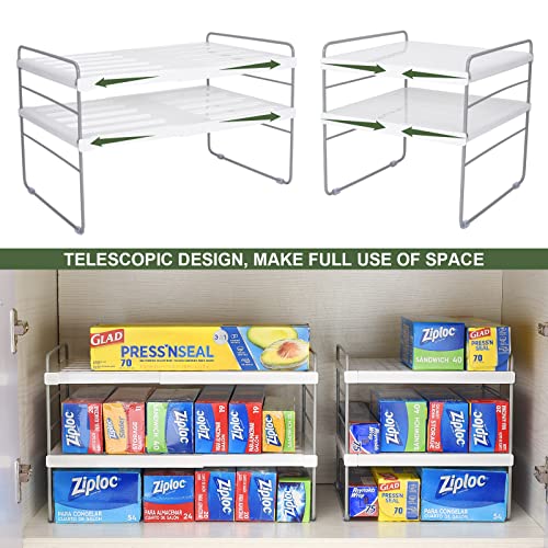 Foil and Plastic Wrap Organizer and Expandable Silverware Organizer Storage Tray