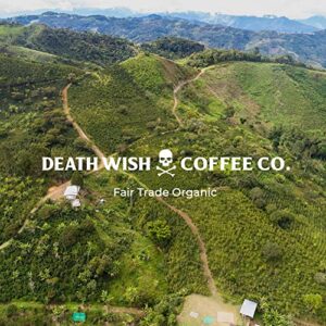 Death Wish Coffee Instant Coffee Dark Roast, 8 Single Serve Packets, Extra Kick of Caffeine, Bold & Intense Blend of Arabica & Robusta Beans, USDA Organic Powder, 300mg of Caffeine for Day Lift