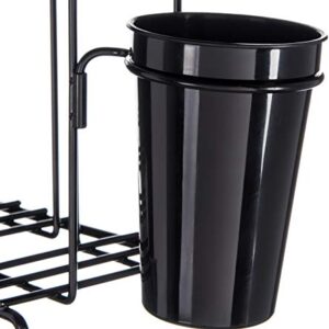 San Jamar C8005WFS Steel Cup and Lid Wire Organizer with Caddy and 5 Stacks, Black