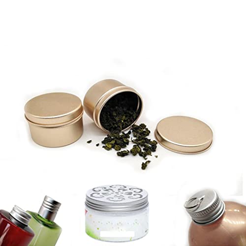 Othmro 5pcs 2oz Metal Round Tins Aluminum Tin Cans Containers with Screw Lid, 68*25mm(DxH) Silver tin cans for Salve, Spices, Lip Balm, Tea or Candies 60ml