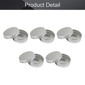 Othmro 5pcs 2oz Metal Round Tins Aluminum Tin Cans Containers with Screw Lid, 68*25mm(DxH) Silver tin cans for Salve, Spices, Lip Balm, Tea or Candies 60ml