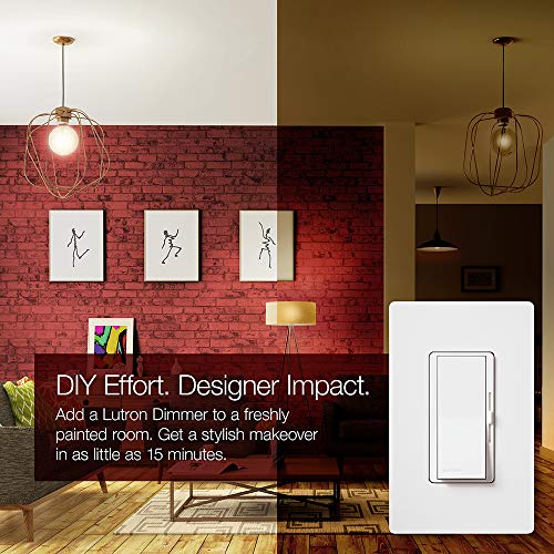 Lutron Diva LED+ Dimmer Switch for Dimmable LED, Halogen and Incandescent Bulbs, Single-Pole or 3-Way, DVCL-153P-WH, White