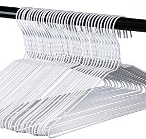 100 White Wire Hangers 18" Standard White Clothes Hangers (100, White)