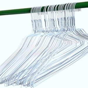 100 White Wire Hangers 18" Standard White Clothes Hangers (100, White)