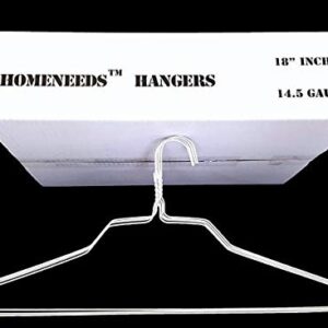 100 White Wire Hangers 18" Standard White Clothes Hangers (100, White)