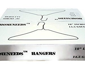 100 White Wire Hangers 18" Standard White Clothes Hangers (100, White)