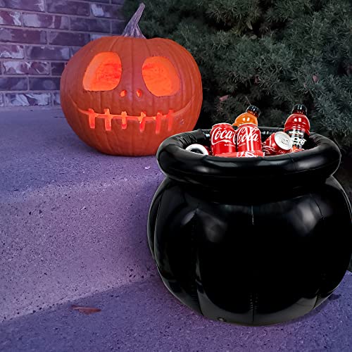 GIFTEXPRESS 22x18 Inch Large Inflatable Halloween Cauldron Drink Cooler, Beverage Holder, Candy Cauldron Kettles, Witch’s Cauldron, Party Decoration