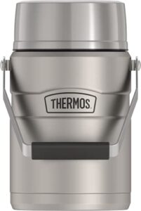 thermos stainless king vacuum-insulated food jar with 2 storage container inserts, 47 ounce, matte steel