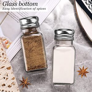 Salt and Pepper Shakers Glass Set ,DWTS DANWEITESI Salt Shaker w Stainless Steel Lid-Glass Spice Jars,Clear to Know When to Fill,Farmhouse Salt and Pepper Shakers Cute Best Kitchen Decoration