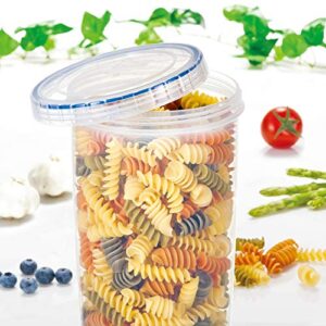 LocknLock Easy Essentials Twist Food Storage lids/Airtight containers, BPA Free, Tall-44 oz-for Pasta, Clear