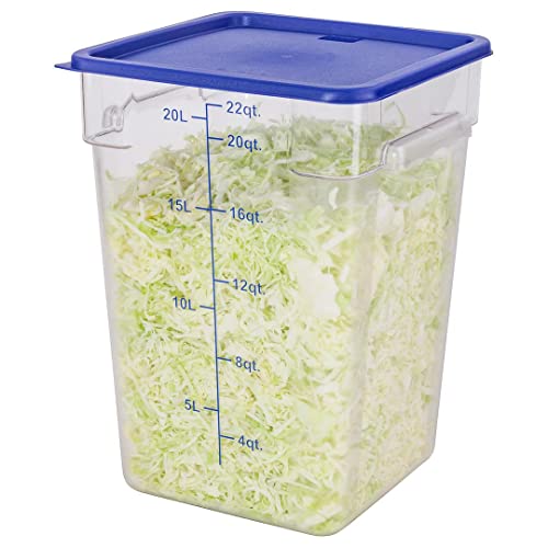 LID ONLY: Met Lux Food Storage Container Lid, 1 Square Marinating Container Lid - Fits 12, 18 And 22 Quart Containers, With Date Indicator, Blue Plastic Lid, Containers Sold Separately