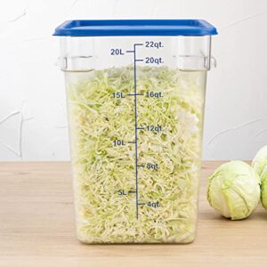 LID ONLY: Met Lux Food Storage Container Lid, 1 Square Marinating Container Lid - Fits 12, 18 And 22 Quart Containers, With Date Indicator, Blue Plastic Lid, Containers Sold Separately