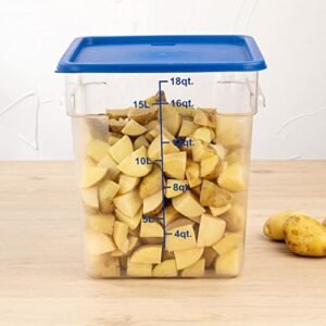 LID ONLY: Met Lux Food Storage Container Lid, 1 Square Marinating Container Lid - Fits 12, 18 And 22 Quart Containers, With Date Indicator, Blue Plastic Lid, Containers Sold Separately