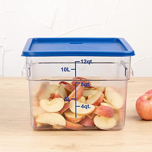 LID ONLY: Met Lux Food Storage Container Lid, 1 Square Marinating Container Lid - Fits 12, 18 And 22 Quart Containers, With Date Indicator, Blue Plastic Lid, Containers Sold Separately