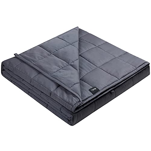 ZonLi Weighted Blanket (60''x80'', 20lbs, Queen Size Dark Grey), Weighted Blankets for Adults and Kids, High Breathability Heavy Blanket, Soft Material with Premium Glass Beads