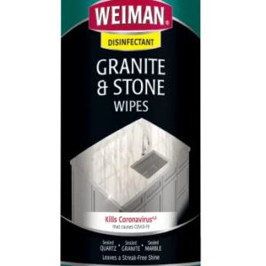 Weiman Granite Cleaner and Polish - 30 Wipes - For Granite Marble Soapstone Quartz Quartzite Slate Limestone Corian Laminate Tile Countertop and More (Pack of 1)