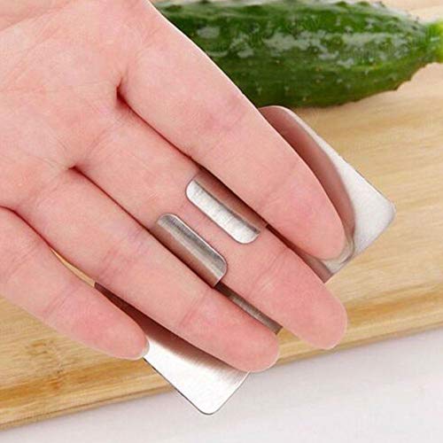 WAGA Kitchen Finger Protector, Finger Guards for Safe to Slice Vegetables Fruit, Stainless Steel Finger Hand Protector for Cutting Meat Chef Kitchen Tool Gadgets