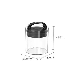 Prepara Evak Fresh Saver, Small-Short Airless Canister with Black handle, 0.5 Quart, Clear