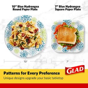 Glad Round Disposable Paper Plates for All Occasions | New & Improved Quality | Soak/ Cut Proof, Microwaveable Heavy Duty | 10" Diameter, 50 Count Bulk Plates